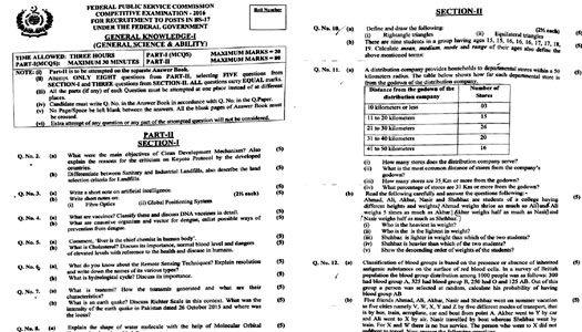 General Science & Ability (CSS 2016 Paper) – Jahangir's World Times