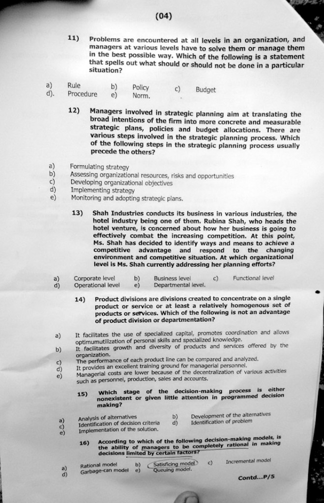 Mathematics (Paper-II), PMS Past Paper 2016 – Jahangir's World Times