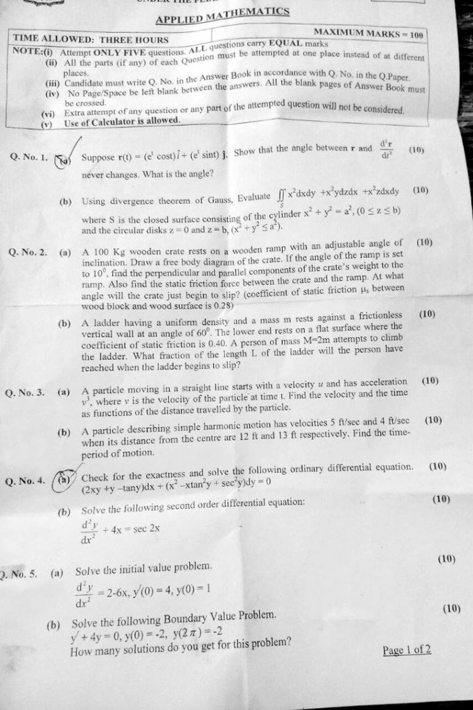 Applied Mathematics 2017 Paper – Jahangir's World Times