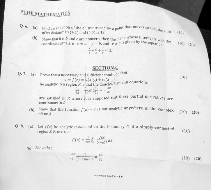 Pure Mathematics 2017 Paper – Jahangir's World Times