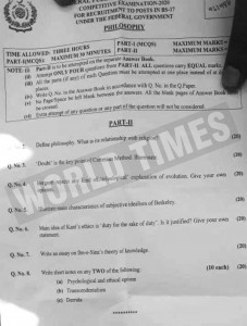 CSS Paper Philosophy 2020 – Jahangir's World Times