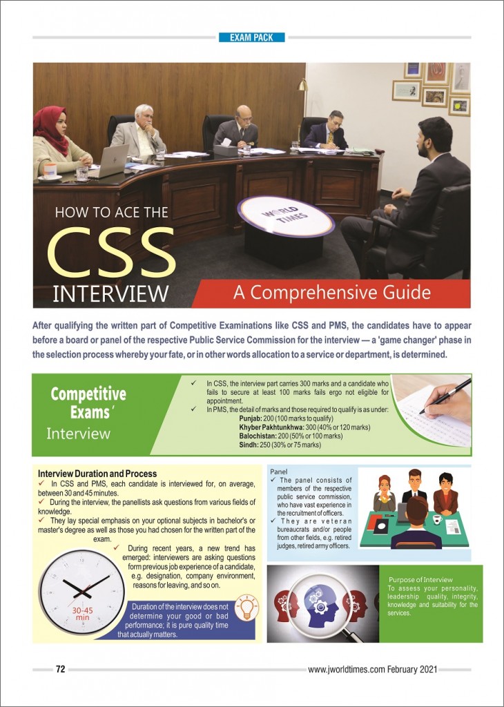 HOW TO ACE THE CSS INTERVIEW – Jahangir's World Times